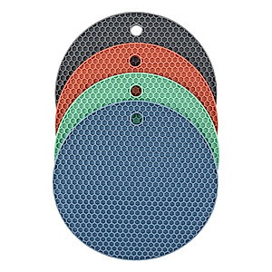 Hotsyang Silicone Trivets, Silicone Trivets for Hot Dishes, Silicone Trivets for Hot Pots and Pans, Hot Pads for Kitchen Counter, Silicone Hot Pads of 4pcs Mixing Color, Safety Silicone Trivets