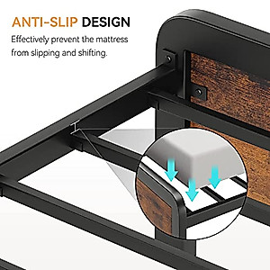 Alkmaar Full Bed Frame with Headboard, Platform Bed Frame with Safe Rounded Corners & Strong Metal Slats Support, Mattress Foundation, Noise-Free, No Box Spring Needed