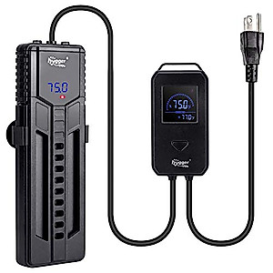 hygger 800W Metal Steel Aquarium Heater for Fresh Water, Digital Submersible Heater with Built-in Thermometer, External LCD Display Thermostat Controller, for Fish Tank 120-180 Gallon