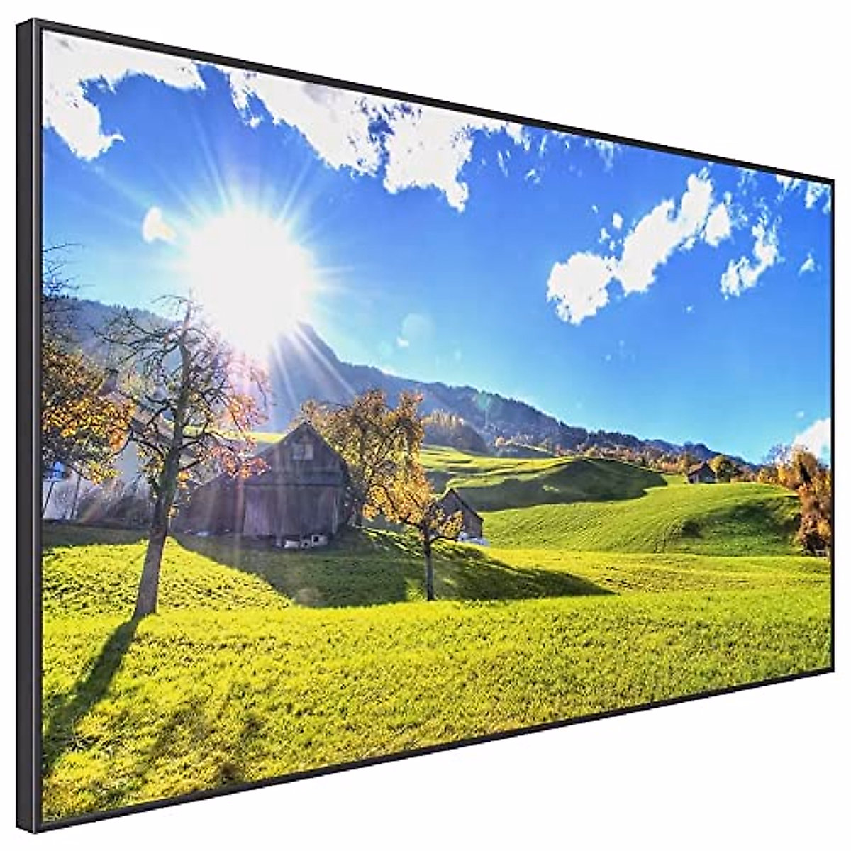 KUVAVISION True 1500 Nits 49 Inch 4K UHD HDR Full Shade Sun Readable Smart Outdoor TV with HDMI, USB, WiFi, 40W Sound Bar and Wall Mount, Black