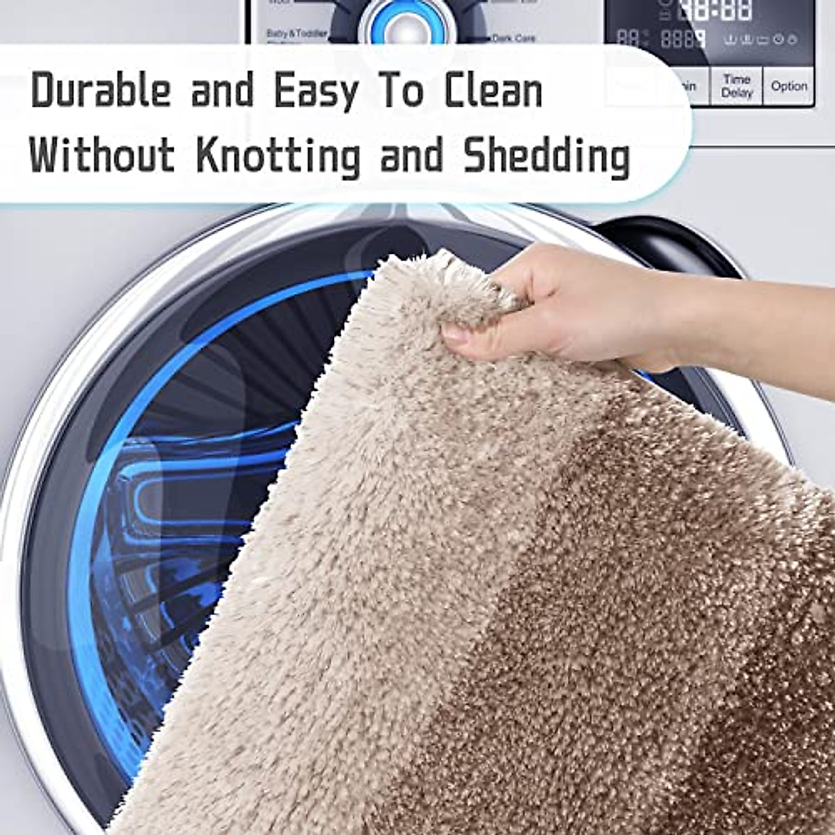 Yimobra Luxury Fluffy Bathroom Rug Mat, Extra Soft Comfortable Plush Absorbent Microfiber Bath Rugs, Thick Non Slip Shaggy Bath Mats for Bathroom Floor, Tub and Shower, Machine Wash, 36"x24", Brown