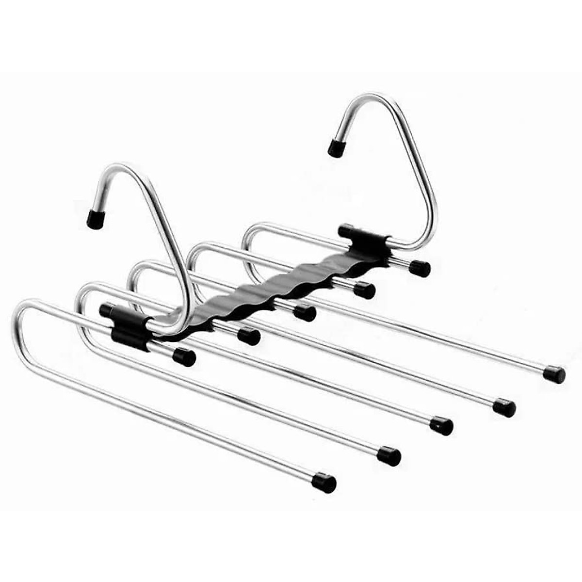 APARE - Storage Solutions Space Saving Pants Hanger-2 Pack for Closet Multiple Layers Multifunctional Uses Rack Organizer for Trousers Skirts Scarves Anti-Slip Design