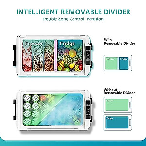 EUHOMY 12 Volt Refrigerators, -4℉~68℉, 48 Quart Portable Freezer Electric Cooler 12/24V DC & 120-240V AC, Removable Divider, Car Fridge For Car, RV, Camping, Travel, Fishing, Outdoor or Home.