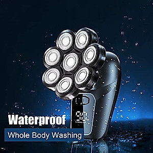 8D Floating Head Shavers for Bald Men,Waterproof Electric Razors for Wet&Dry Head,Face,Legs and Body Shaving,Portable Rechargeable Shaver Kit with Nose&Ear Hair Trimmer,90-Mins Use Time,LED Display.
