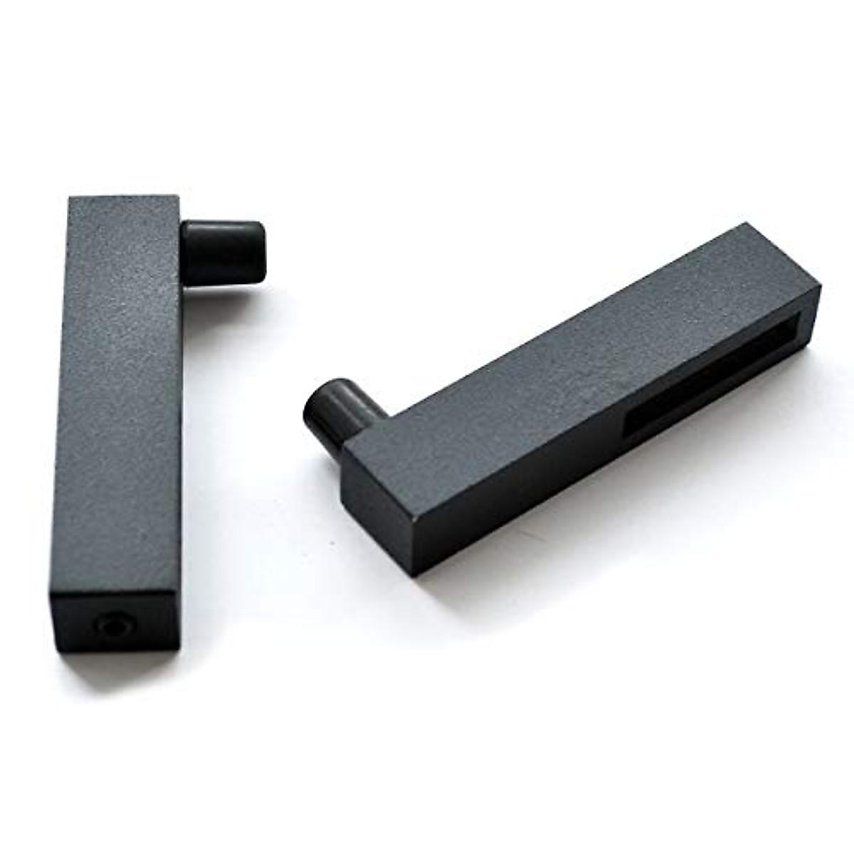 DIYHD TSQ72 8FT Ornate Cut Roller Black Iron Sliding Barn Hardware, Single Door kit