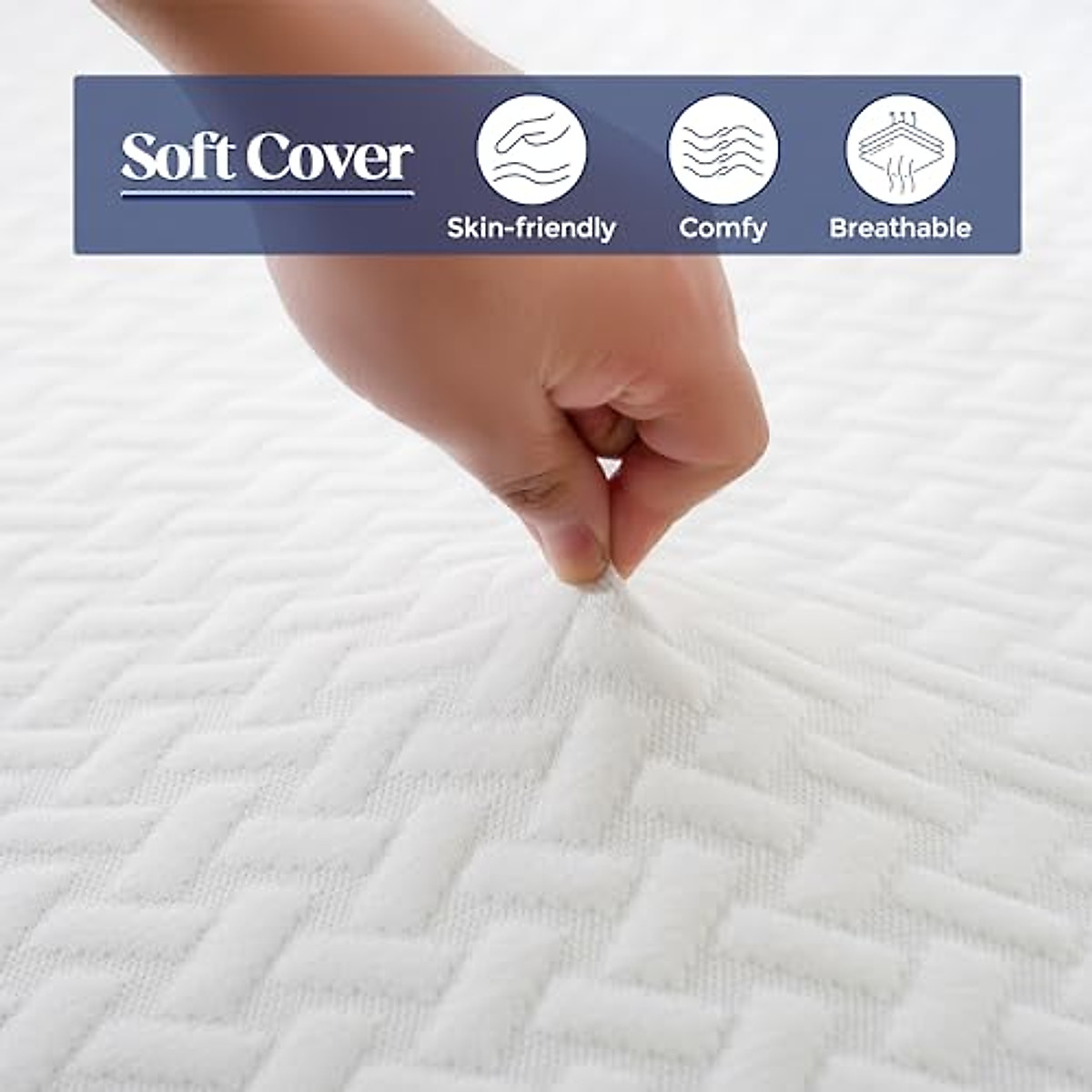 Bafode Gel Memory Foam Mattress Topper Twin - 3 Inch Medium Firm Double Side Mattress Pad Twin Size - Medium Firm High Density Foam Mattress Bed Topper