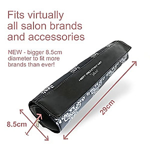 Hair Straighteners Vegan Leather Case & Roll Mat by j&m - Stylish Pouch & Zip-Up Bag with Detachable Mat for Protecting Surfaces - Fits ghd, BaByliss & Others (Rose Gold)