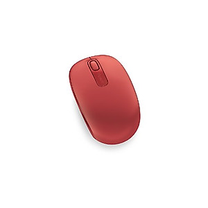 Microsoft Wireless Mobile Mouse 1850 - Flame Red. Comfortable Right/Left Hand Use, Wireless Mouse with Nano transceiver, for PC/Laptop/Desktop, works with Mac/Windows 8/10/11 Computers