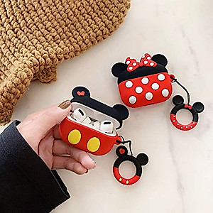 Cocomii 3D AirPods Pro Case - 3D Cartoon - Slim - Lightweight - Matte - Keychain Ring 3D Cartoon Characters Cartoon - Luxury Aesthetic Headphone Case Cover Compatible with Apple AirPods Pro (Mickey)