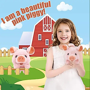 Liberty Imports My Pet Pig, Electronic Plush Piggy Toy Piglet That Walks, Wags Tail, Wiggles Nose, and Makes Oink Sounds for Kids, Boys, Girls