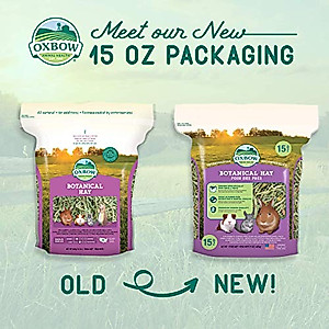 Oxbow Animal Health Oxbow Botanical Western Timothy Hay - All Natural Hay for Rabbits, Guinea Pigs, Chinchillas, Hamsters & Gerbils - 15 oz.