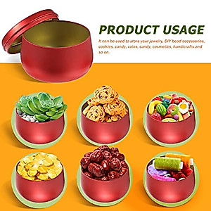 8pcs Candle Tin,metal Candle Tins for Candle Making, Crafts, and Candy Storing (Red) Airtight Cookie Food Containers Food Container