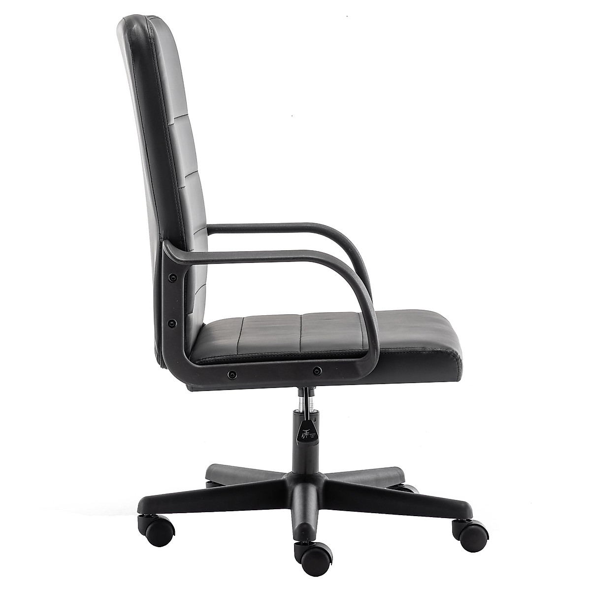 Black Office Desk Chair Set of 2 Leather Home Office Chair Ergonomics Computer Desk Chairs Comfortable Office Chair with Wheels Arm for Executive Task Work and Student