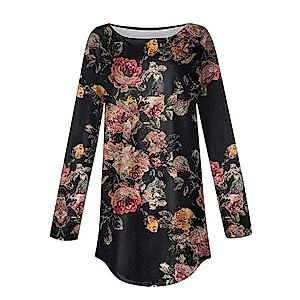 Tops for Women 2023 Womens tops Women's sweatshirts Y2k hoodies Womens Oversized T Shirts Long Sleeve Black Shirt Long Sleeve Active Long Sleeve Tops for Women（3-Black,Large）