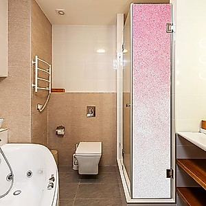 IOACIY Privacy Window Film Frosted Glass Sticker for Home Office Static Anti-UV Window Paper Decorative Window Covering for Bathroom (Universe Outer Space Starry Sky Red Blue-178, 17.7" x 23.6")