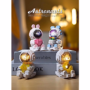 Elegrafy Rocking Astronaut Holding Star Mini Building Blocks Micro Building Kits for Kids and Adults Space Toys with LED Lighting Kit Compatible with Nano (433 Pieces)