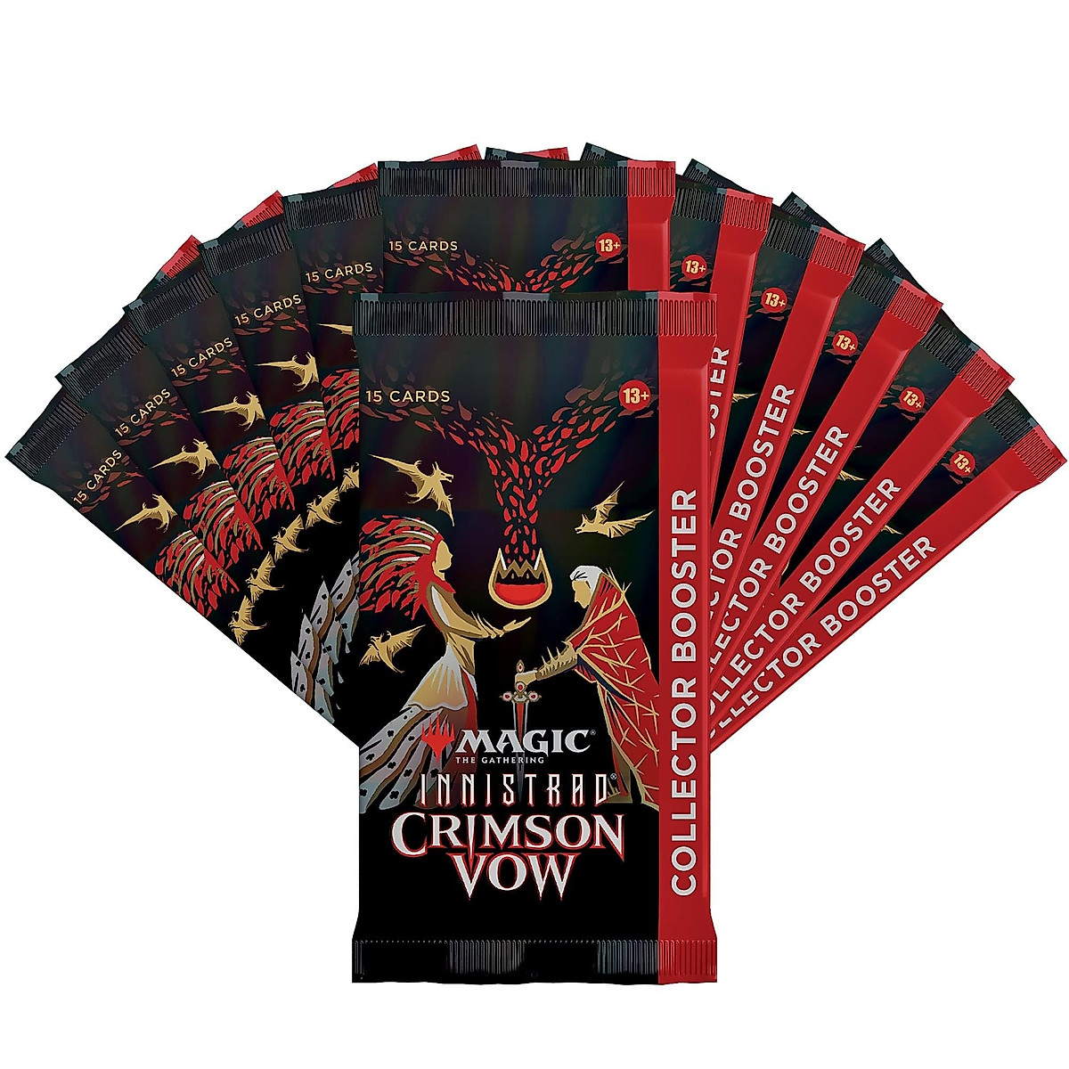 Magic: The Gathering Innistrad: Crimson Vow Collector Booster Box | 12 Packs + 2 Dracula Box Toppers (182 Magic Cards)