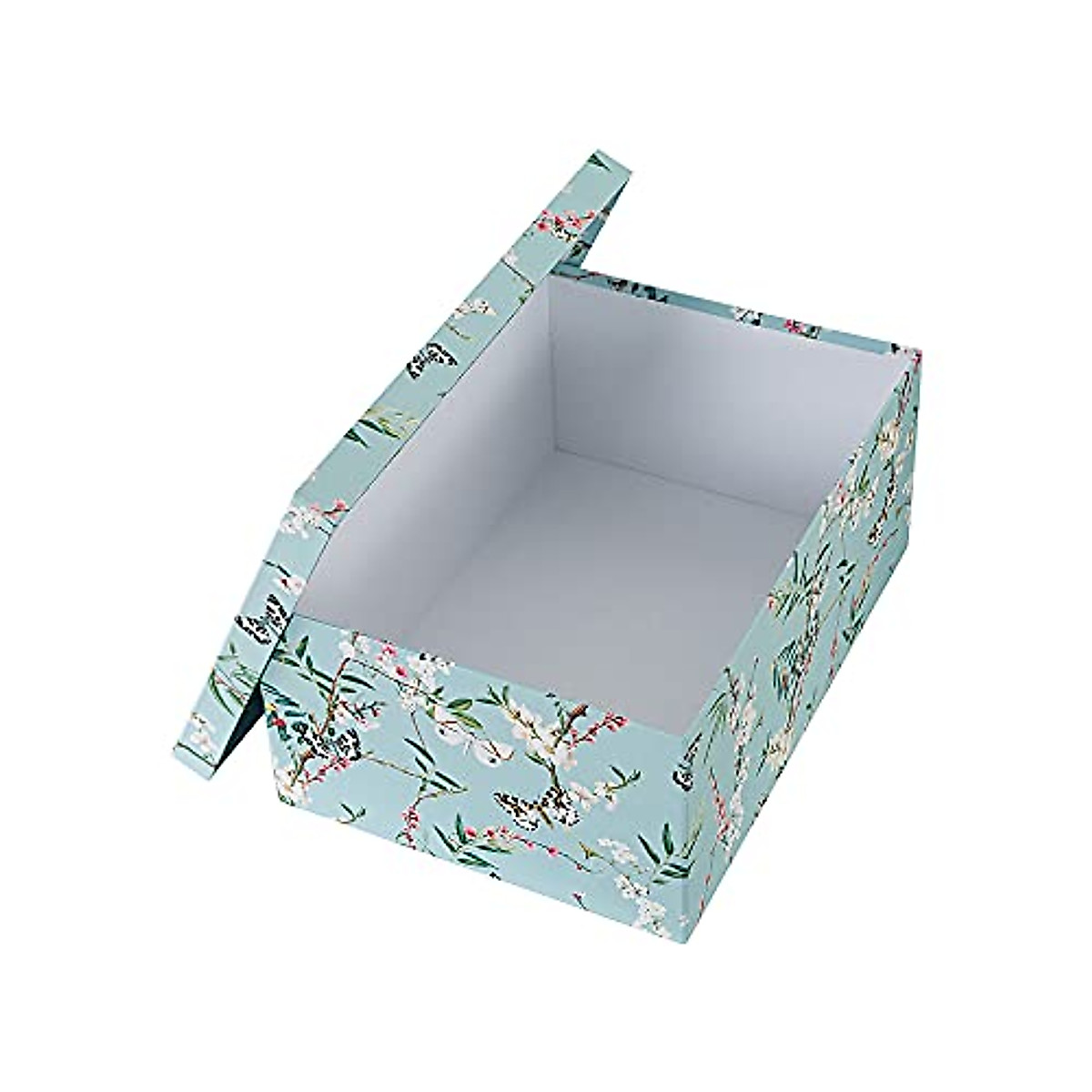 Soul & Lane Butterflies in Flight Photo Storage Boxes (Set of 3): Nesting Boxes with Lids, Floral Decorative Cardboard Containers, Paperboard Picture Storage for Photos, Nature Decor Cartons