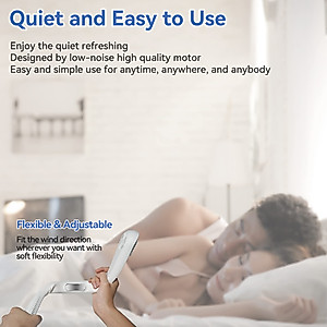 Portable Air Conditioner Neck Fan, Personal Neck Fan Cooler, Hands Free Bladeless, USB Rechargeable Battery Operated, Wearable Air Conditioner Hanging Fan, Leafless 3 Cooling Levels 3 Speeds (White)