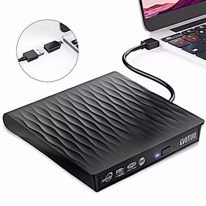 YOTUO External DVD Drive for USB 3.0 Type C, Portable DVD Write CD Burner RW ROM Optical Drive Player Reader Disk Disc with Laptop Desktop PC Windows 11/10/8/7, Mac Pro/Air MacBook, Linux (SY-IDD021)