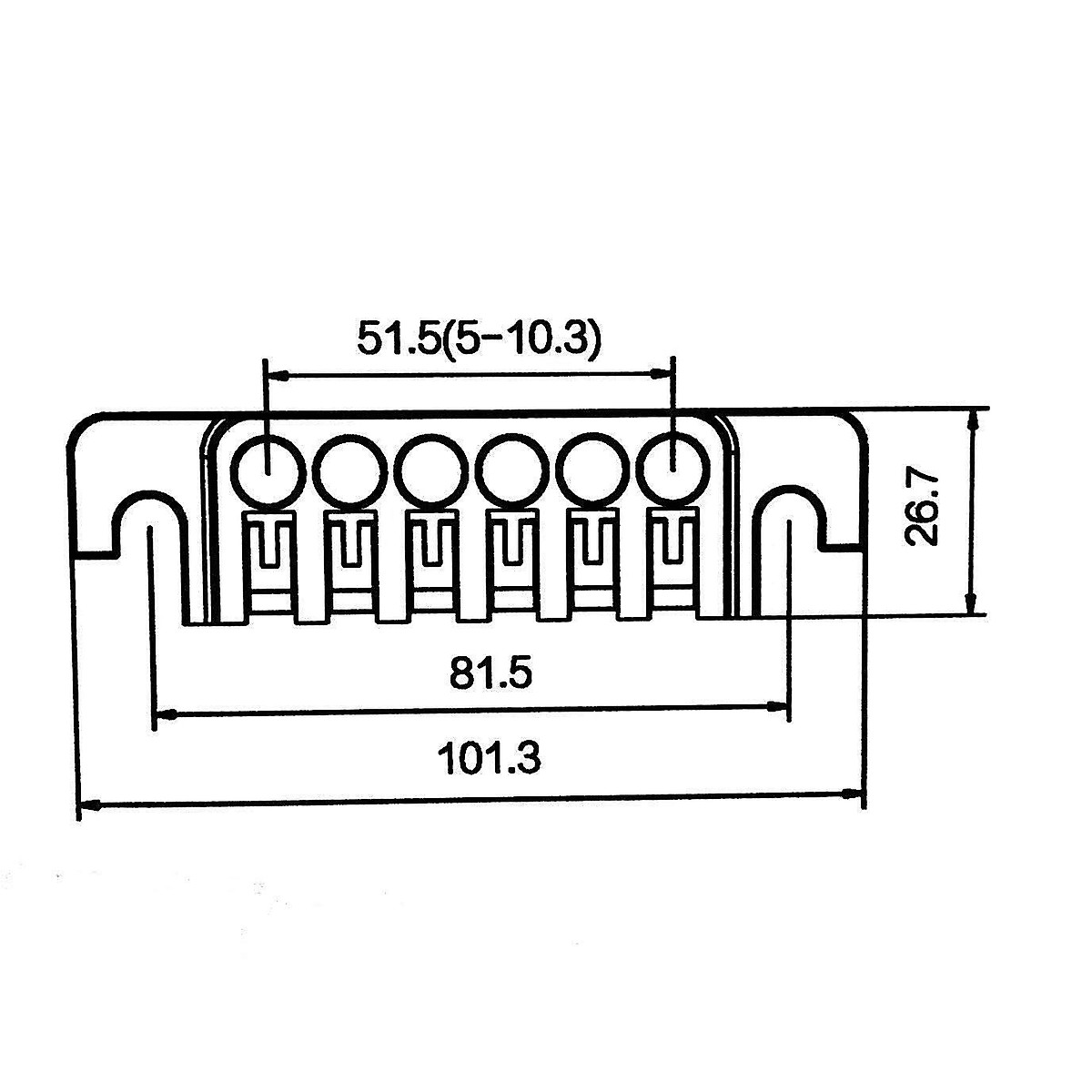 Guyker Guitar TP-6 Bridge Stop Bar - Vintage 70's Bridges Tailpiece with Studs and Inserts Replacement Compatible with LP Les Paul SG ES 6 String Electric Guitar(Black)