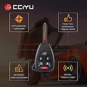 cciyu X 1 Flip Key Fob with Key Blade 6 buttons Replacement for 04 05 06 07 for Chrysler Town andamp Country for Dodge for Caravan for Caravan Series with FCC M3N5WY72XX