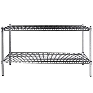 Pro&Family 18" x 48" NSF Chrome 2-Shelf Kit with 27" Posts. Perfect for Home, Garage, Commercial Hospital, Nursing and Care Homes, Children's Shelters, Metal Bookshelv.