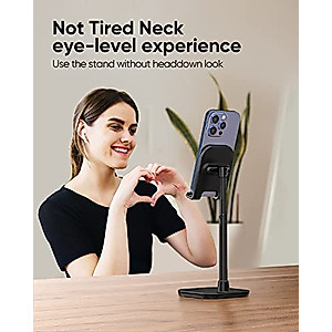 narmle Cell Phone Stand, Adjustable Phone Stand for Desk, Desktop Phone Holder Stand, Tall Phone Stand Cradle Compatible with iPhone, Galaxy and All Smart Phones