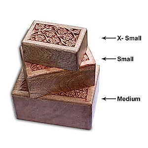 EARTHLY HOME Keepsake Urn for Ashes, Wooden Urn for Human Pet Ash, Funeral Cremation Urn for Ashes Cat Dog Urn, Urns Box for Kids Men Adult, Dog Ashes Urn - Medium (7.5 X 5.25 X 3.5 inches), Style 6