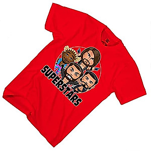 WWE Boys Superstars Group Shirt Superstar Tee - World Wrestling Champion T-Shirt (Red, X-Small)