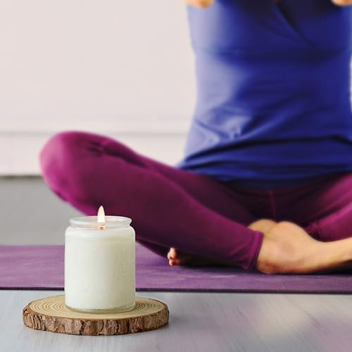 8oz Embossed Glass Candle Container with Tin Lid and Labels (Clear)