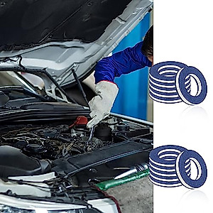 Ziciner 12 Pcs Oil Drain Plug Gaskets, Aluminum Engine Oil Drain Plug Washer Gaskets, Auto Oil Crush Washer Seals Replacement Accessories, Universal Fit for Most OEM 90430-12031 (Blue, 12 Pcs)