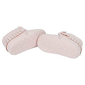Gerber Baby Moccasins Crib Shoes Newborn Infant Neutral Boys Girls, Pink Fringe, 3 6 Months Unisex