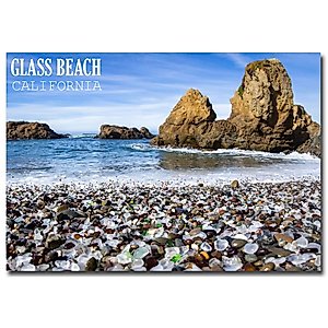 Glass Beach in Mendocino County, California Travel Refrigerator Magnet Size 2.5" x 3.5"
