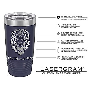 LaserGram 20oz Vacuum Insulated Tumbler Mug, Freemason Symbol, Personalized Engraving Included (Navy Blue)