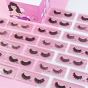 MAGEFY 24 Pairs Faux Mink Eyelashes, 4 Style Natural Fluffy False Eyelashes,Dramatic Reusable Fake Lashes Pack For Women