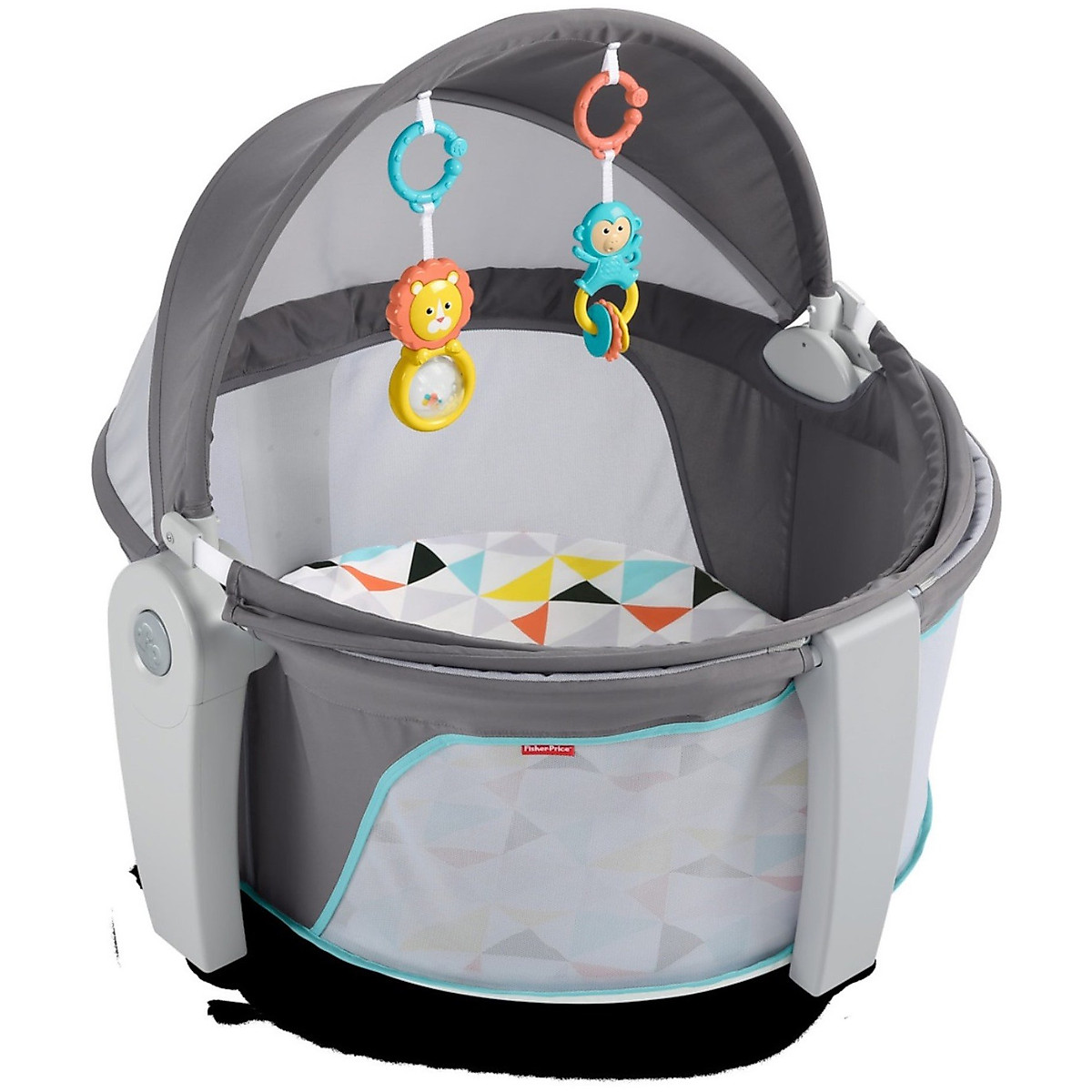 Fisher-Price Portable Bassinet and Travel-Play Area with Baby Toys, Indoor and Outdoor Use, On-the-Go Baby Dome, Windmill