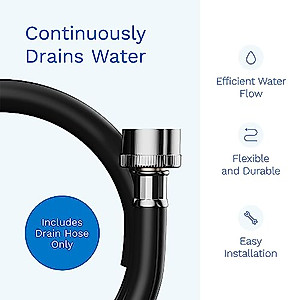 hOmeLabs Dehumidifier Drain Hose, ¾ Inch Connection, 5’, 5 Feet, Flexible PVC, Black