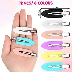 12 Pcs No Crease Hair Clips, No Bend Hair Clips, Makeup Clips For Styling Sectioning, Small Duck Billed Clips for Women Girls Thick Thin Hair