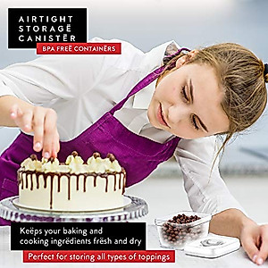 DWËLLZA KITCHEN Airtight Food Storage Containers with Lids – 6 Pieces All Same Size - Pantry Container for Spices, Candy, Nuts, Coffee and Tea, Clear Plastic BPA-Free, Keeps Food Fresh & Dry