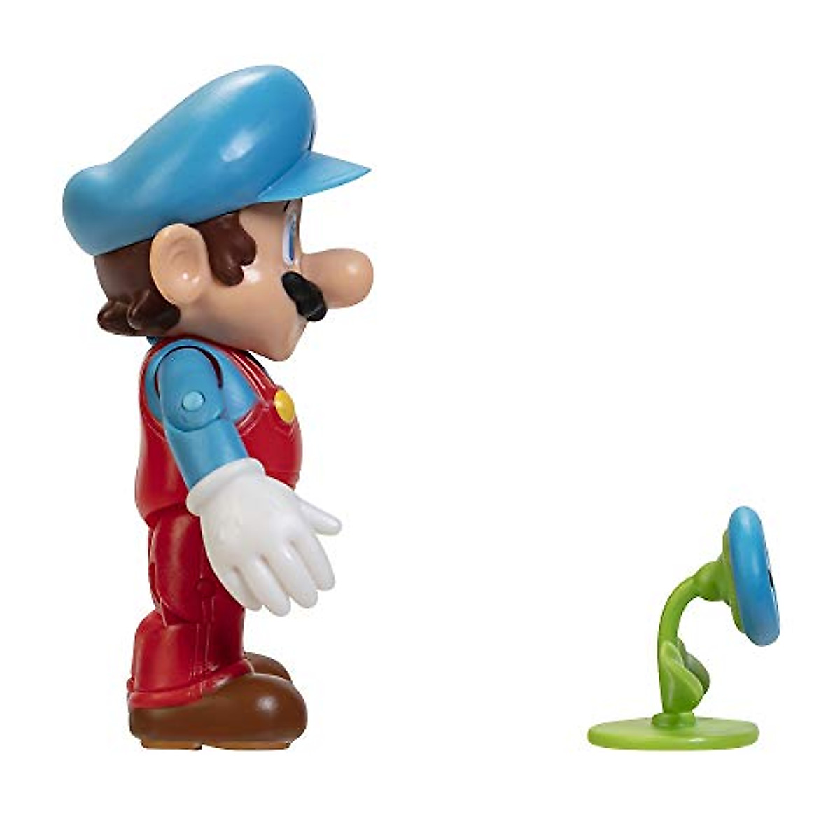 Super Mario Action Figure 4 Inch Ice Mario Collectible Toy with Ice Flower Accessory