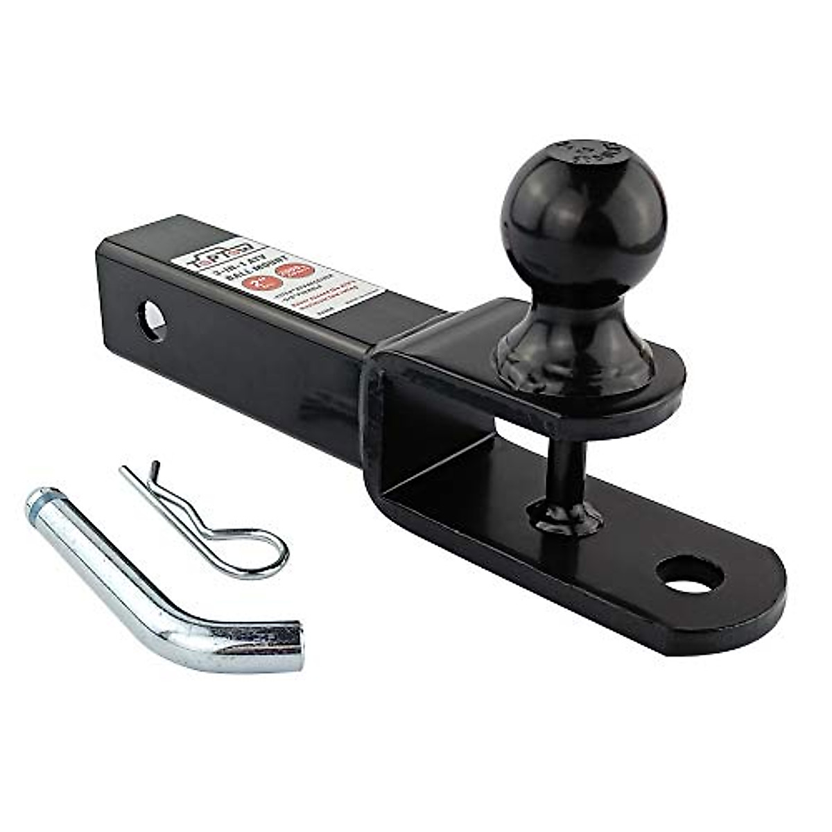 TOPTOW ATV/UTV Trailer Hitch Towing Ball Mounts, 2-Inch Ball, Clevis Pin, Fits 2-Inch Receiver