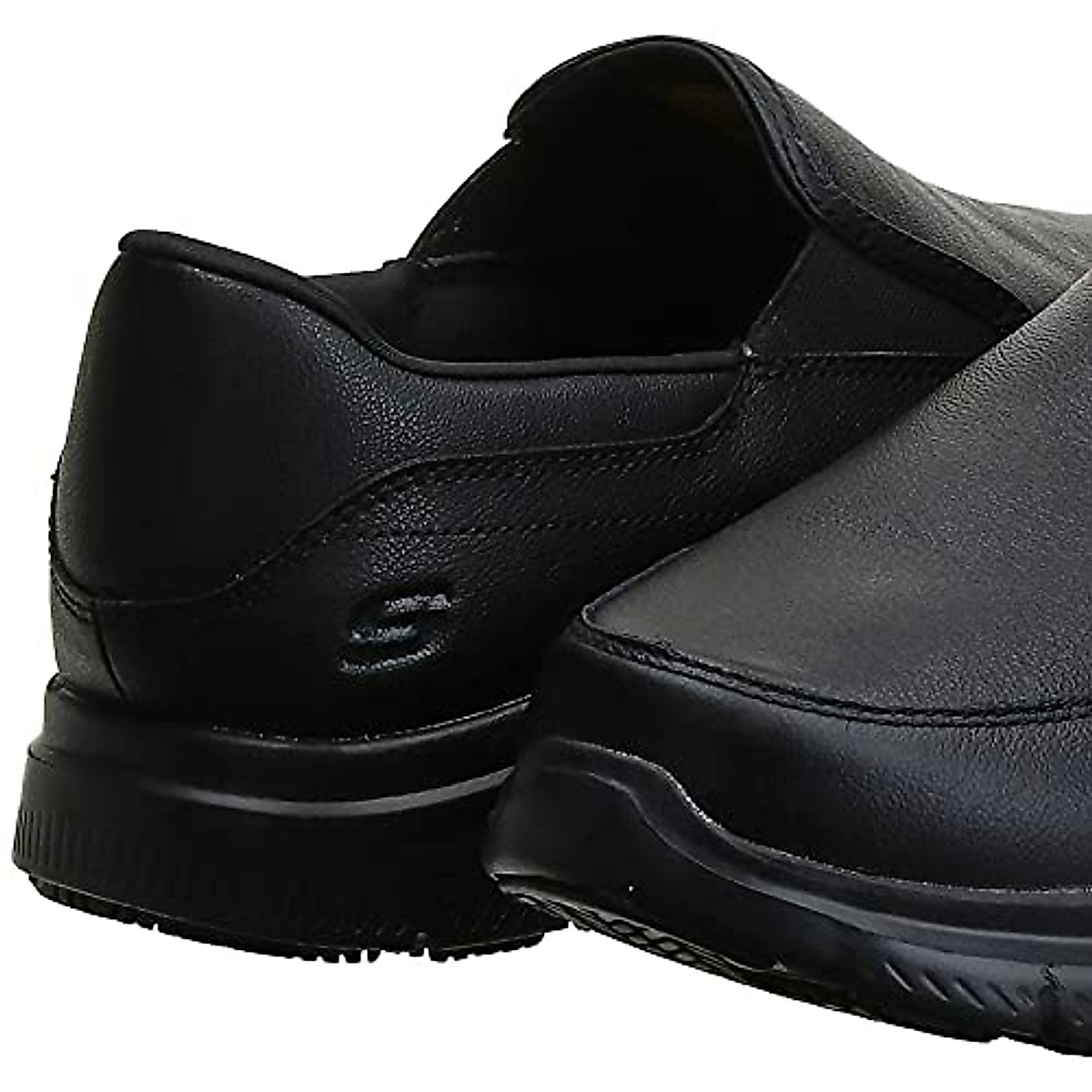 Skechers Men's Bronwood Food Service Shoe, Black Leather, 13