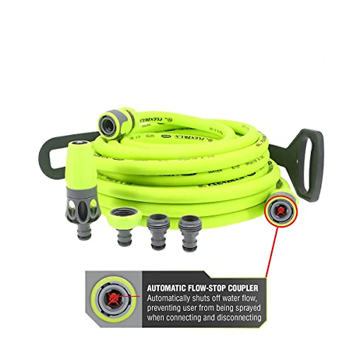 Flexzilla Garden Hose Kit with Quick Connect Attachments, 1/2 in. x 50 ft., Heavy Duty, Lightweight, ZillaGreen - HFZG12050QN