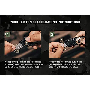 Spec Ops Tools Folding Utility Knife,Includes 3 Blades in Handle Storage, 3% Donated to Veterans