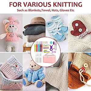 Coopay Crochet Kit for Beginners Adults Kids, Beginner Crochet Kit Make Variety Projects, Crochet Set Beginner Crochet Starter Kit Includes Yarn, Crochet Hooks, Bag, Book, Knitting & Crochet Supplies