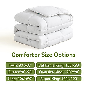 L LOVSOUL Down Alternative Comforter (White,King)-Ultra Soft Brushed Microfiber-Comforter Plush Mircofiber Comforter Duvet Insert (106x90Inches)