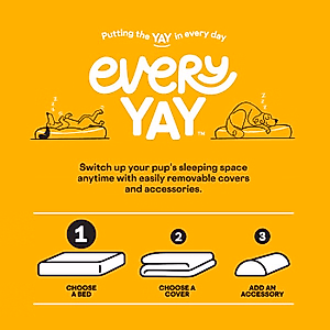 EveryYay Black Squares Removable Bed Cover for Dogs, 40" L X 30" W X 5" H