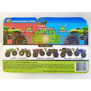MATTL Hot Wheels Monster Trucks 2020 Demolition Doubles 1:64 Scale TNMNT Raphael & Leonardo