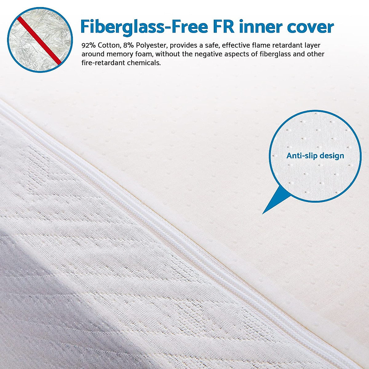 LIFERECORD 8 inch Full Mattress in a Box, Gel Memory Foam Mattresses Made in USA for Full Bed, Medium Firm, White